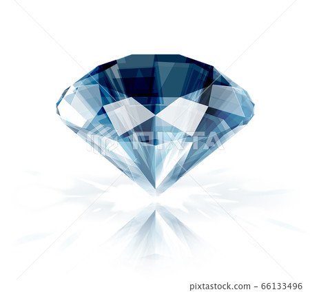 Blue diamond on white background with reflections - Stock Illustration ...