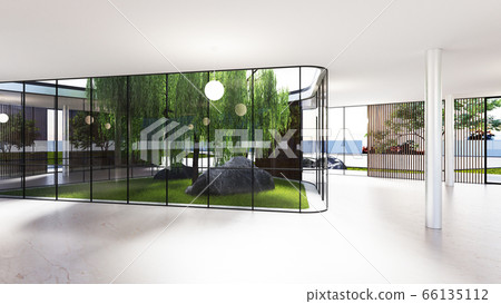 Spacious bright spatial rooms with lots of - Stock Illustration ...