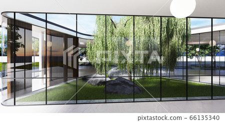 Spacious bright spatial rooms with lots of - Stock Illustration ...