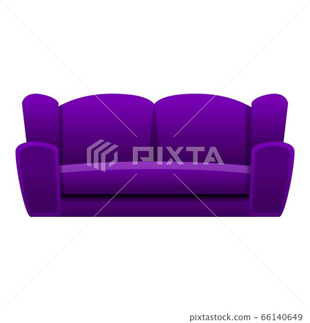 Purple sofa icon, cartoon style - Stock Illustration [66140649] - PIXTA