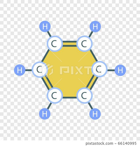 Benzene molecule icon, flat style - Stock Illustration [66140995] - PIXTA