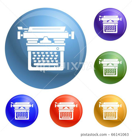 Retro typewriter icons set vector - Stock Illustration [66141063] - PIXTA