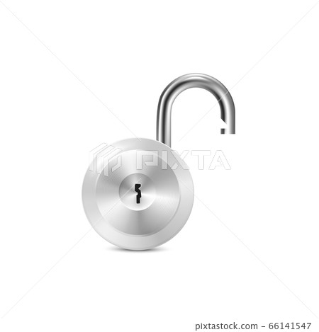 Template of metal round unlock padlock,... - Stock Illustration ...