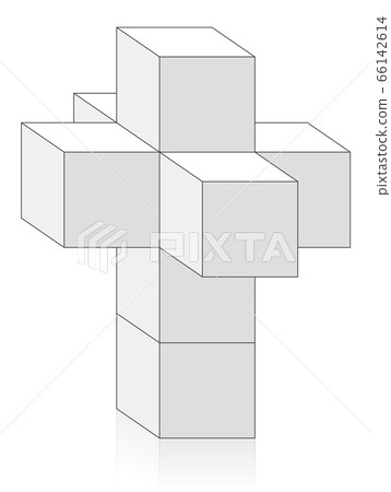 Tesseract, Hypercubus or Octachoron folded in... - Stock Illustration ...
