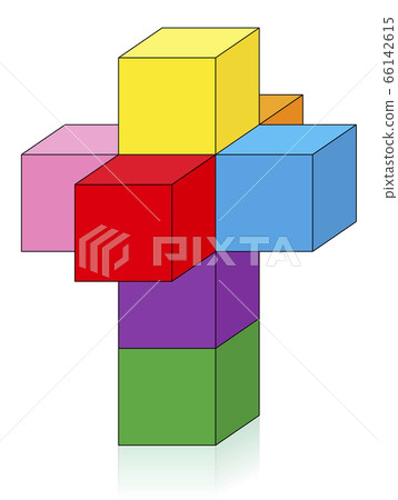 Net of a Hypercube, Tesseract or Octachoron... - Stock Illustration ...