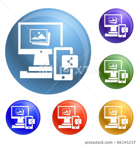 Digital computer device icons set vector - Stock Illustration [66143237 ...