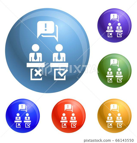 Political debate speech icons set vector - Stock Illustration [66143550 ...