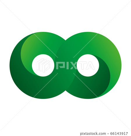 Green infinity symbol icon. 3D-like gradient... - Stock Illustration ...