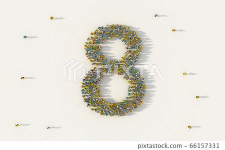 Large group of people forming number eight, 8, - Stock Illustration ...