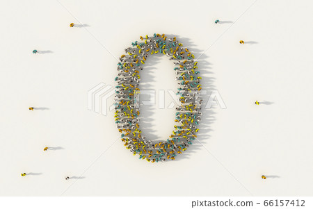 Large group of people forming number zero, 0,-插圖素材 [66157412] - PIXTA圖庫