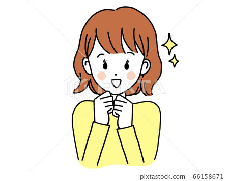 Exciting young woman with bright eyes - Stock Illustration [66158671 ...