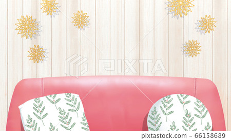 Virtual background remote conference pink sofa - Stock Illustration ...