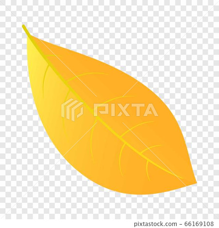 Yellow leaf icon, flat style - Stock Illustration [66169108] - PIXTA