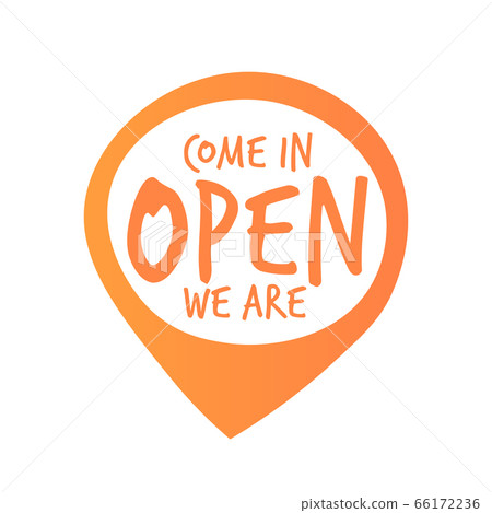 come in open we are sticker coronavirus... - Stock Illustration ...