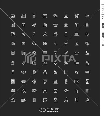 Line art simple icon set for web and applications - Stock Illustration ...