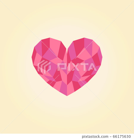 Polygonal heart. Low poly vector love symbol - Stock Illustration ...