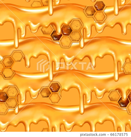 Seamless dripping honey pattern-插圖素材 [66178575] - PIXTA圖庫