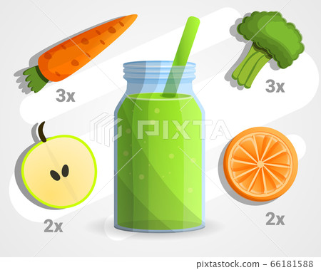 Vegan green smoothie concept background,... - Stock Illustration ...