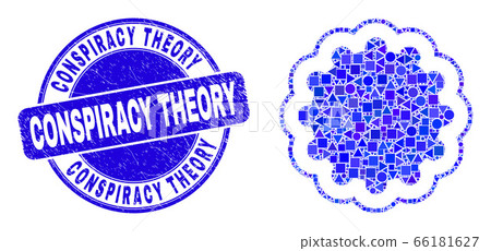 Blue Scratched Conspiracy Theory Stamp and... - Stock Illustration ...