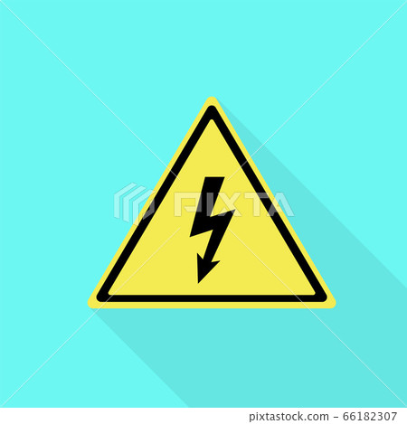 Electric yellow sign icon, flat style - Stock Illustration [66182307 ...