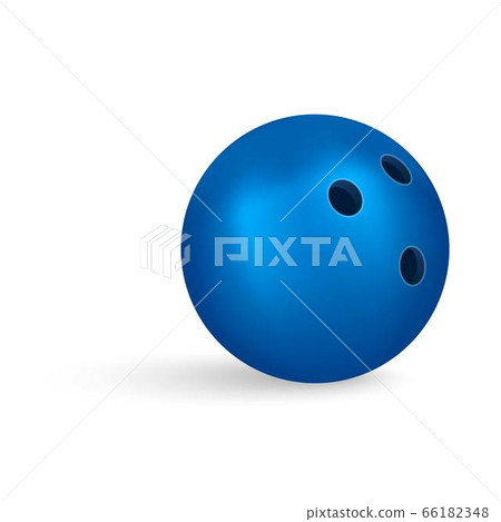 Blue bowling ball icon, realistic style - Stock Illustration [66182348 ...
