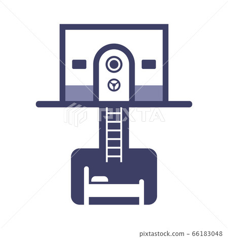 concrete bunker icon in case of nuclear war.... - Stock Illustration ...