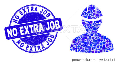 Blue Scratched No Extra Job Stamp Seal and... - Stock Illustration ...
