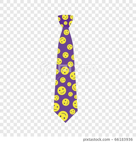 Smiley tie icon, flat style - Stock Illustration [66183936] - PIXTA