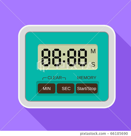 Digital timer icon, flat style-插圖素材 [66185690] - PIXTA圖庫