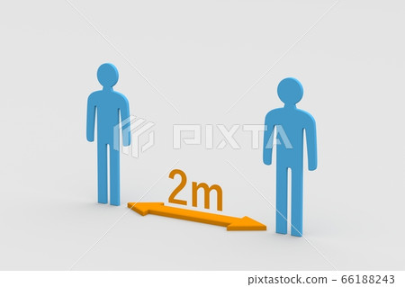 Social distance 2m - Stock Illustration [66188243] - PIXTA