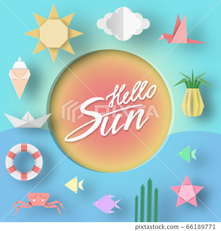 Hello Sun Paper Applique. - Stock Illustration [66189771] - PIXTA