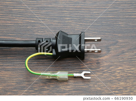 Power plug (plug with ground wire, plug with... - Stock Photo [66190930 ...