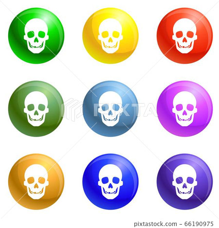 Skull icons set vector - Stock Illustration [66190975] - PIXTA