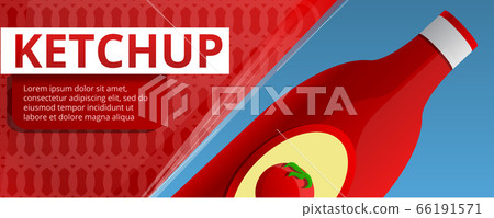 Ketchup bottle concept banner, cartoon style - Stock Illustration ...