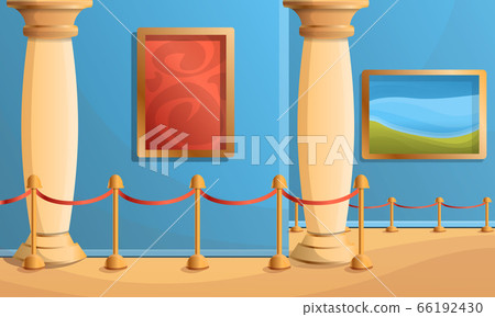 Museum pillar concept banner, cartoon style - Stock Illustration ...