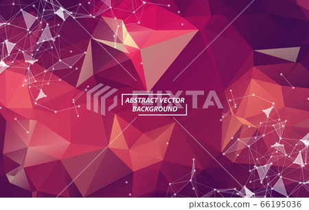 Red Polygonal background molecule and - Stock Illustration [66195036 ...