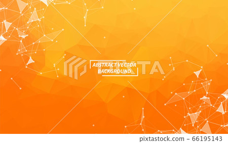Orange Geometric Polygonal background molecule and - Stock Illustration ...