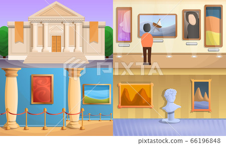 Museum banner set, cartoon style - Stock Illustration [66196848] - PIXTA