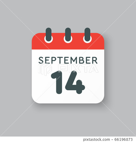 Calendar icon day 14 September, template date days - Stock Illustration ...