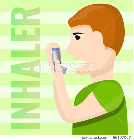 People inhaler use concept background, cartoon...-插圖素材 [66197007] - PIXTA圖庫