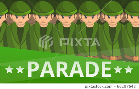 Military soldier parade concept banner, cartoon... - Stock Illustration ...