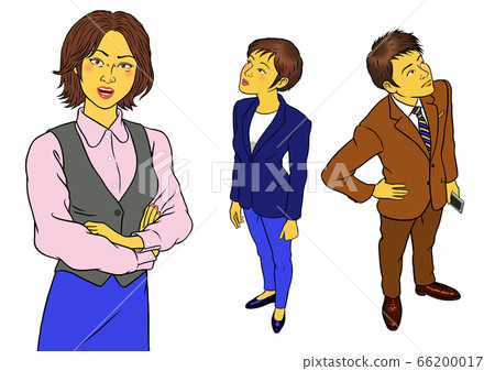 3 sets of female and male employees - Stock Illustration [66200017] - PIXTA