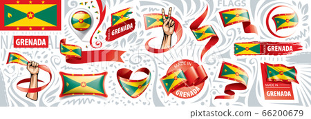Vector set of the national flag of Grenada in... - Stock Illustration ...