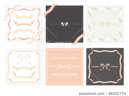 Simple Ribbon Frame Material Set Cute Girly... - Stock Illustration ...