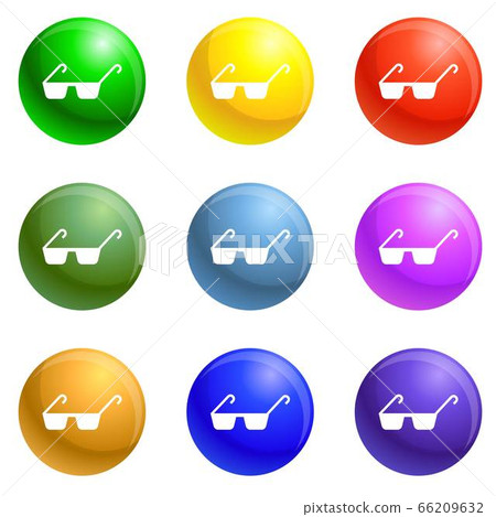 Polycarbonate or abs icons set vector - Stock Illustration [66209632 ...