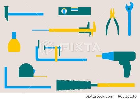 Wallpaper with icons of colorful tools - Stock Illustration [66210136 ...