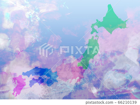 Japan map with regional colors and pink gradation - Stock Illustration ...