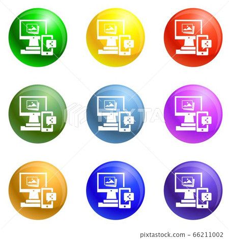 Digital computer device icons set vector - Stock Illustration [66211002 ...