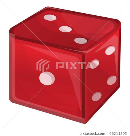 Red dice icon, cartoon style - Stock Illustration [66211295] - PIXTA