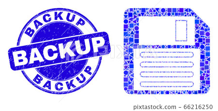 Blue Grunge Backup Stamp and Floppy Disk Mosaic - Stock Illustration ...